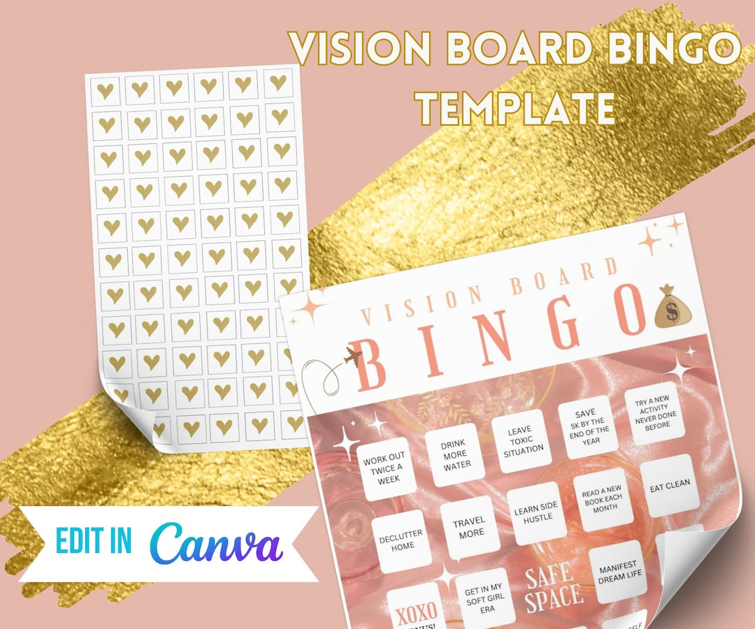 Printable Bingo Game Card Vision Board Girls Night Self Love Self Care ...