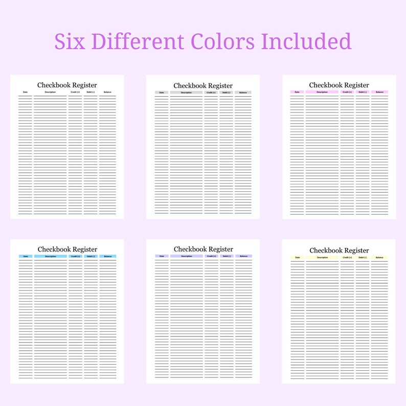 Checkbook Tracker Printable - Etsy