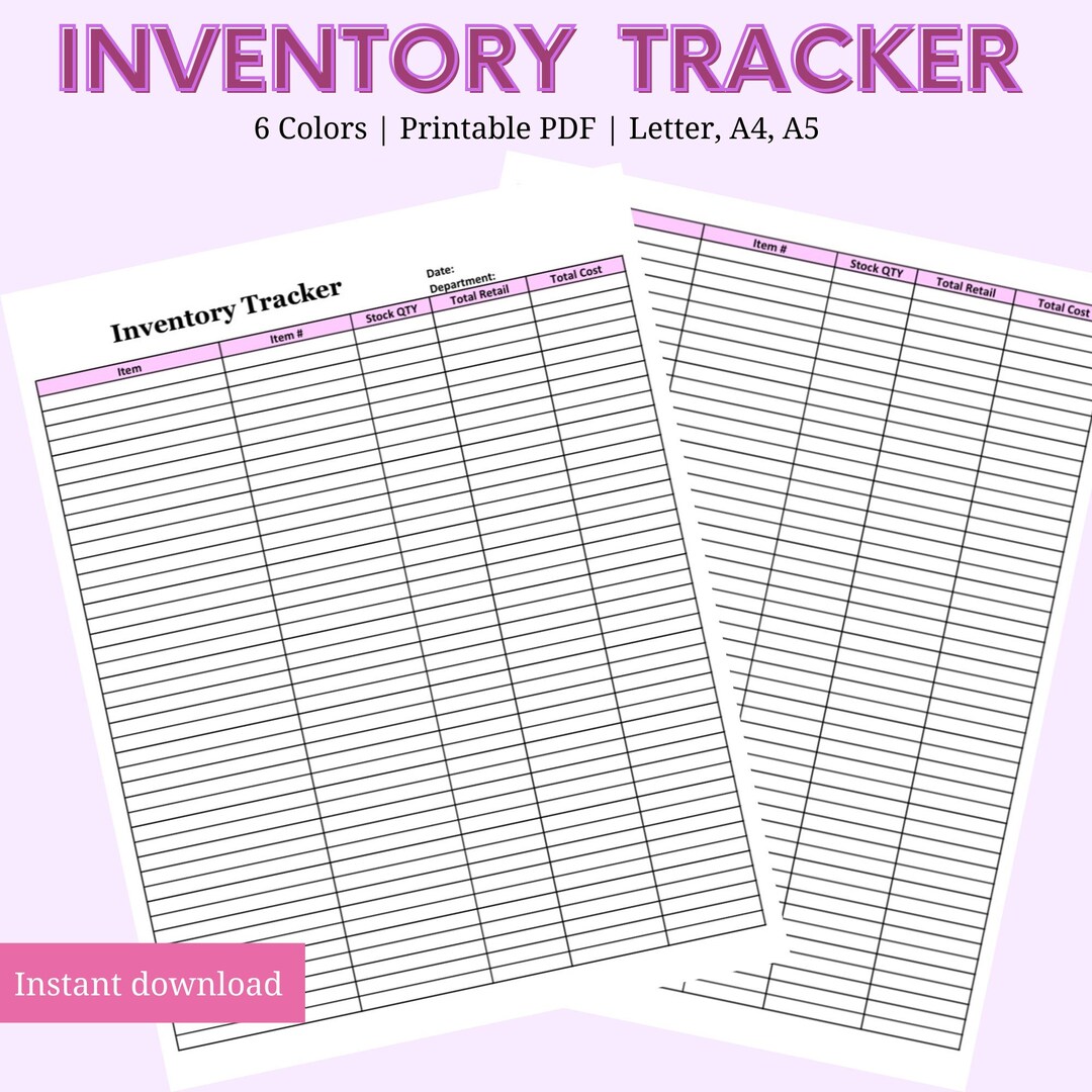 Inventory Tracker Printable - Etsy