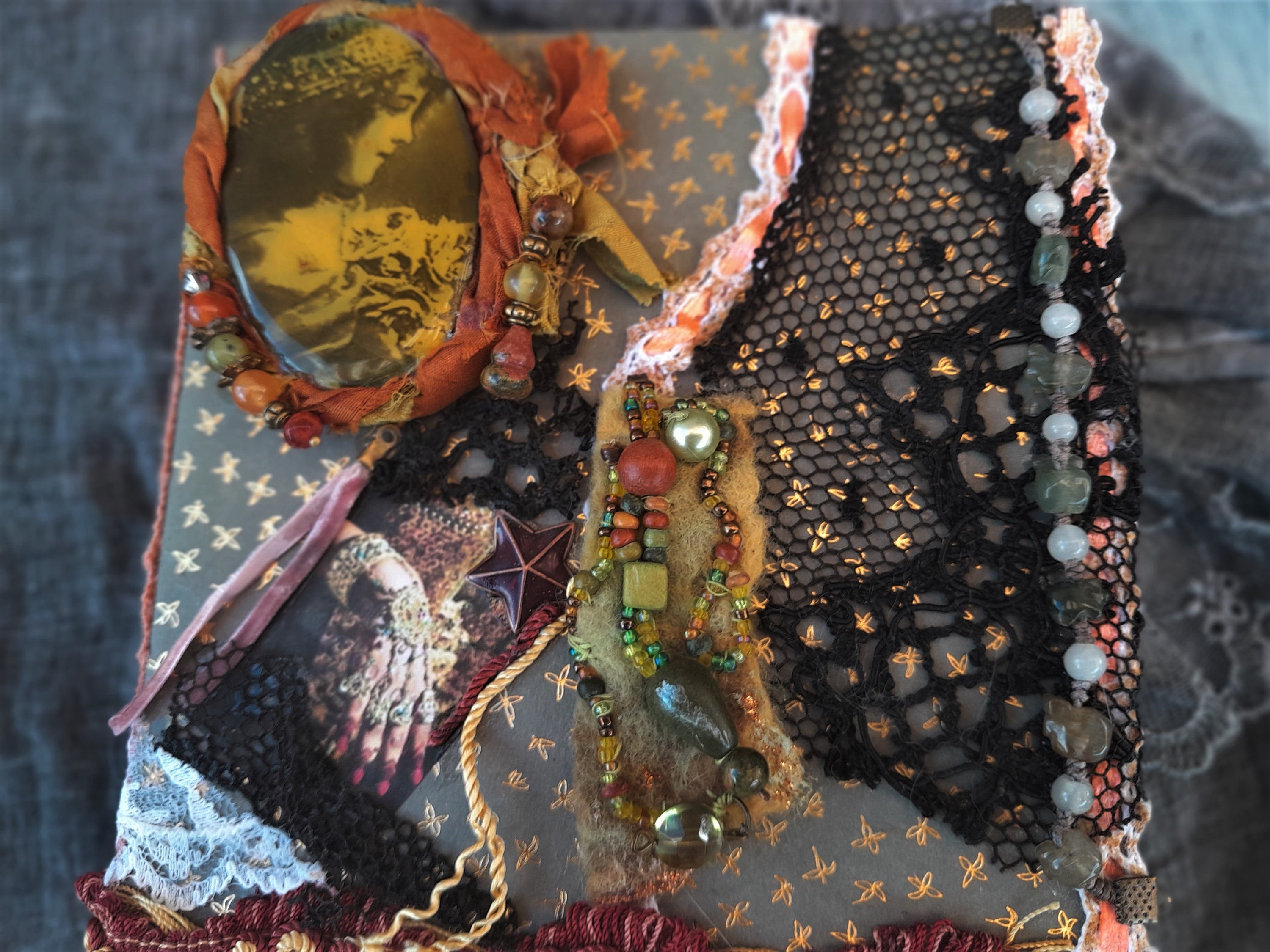 Grand Note Book Relief Decor GIPSY Style Journal Travel - Etsy