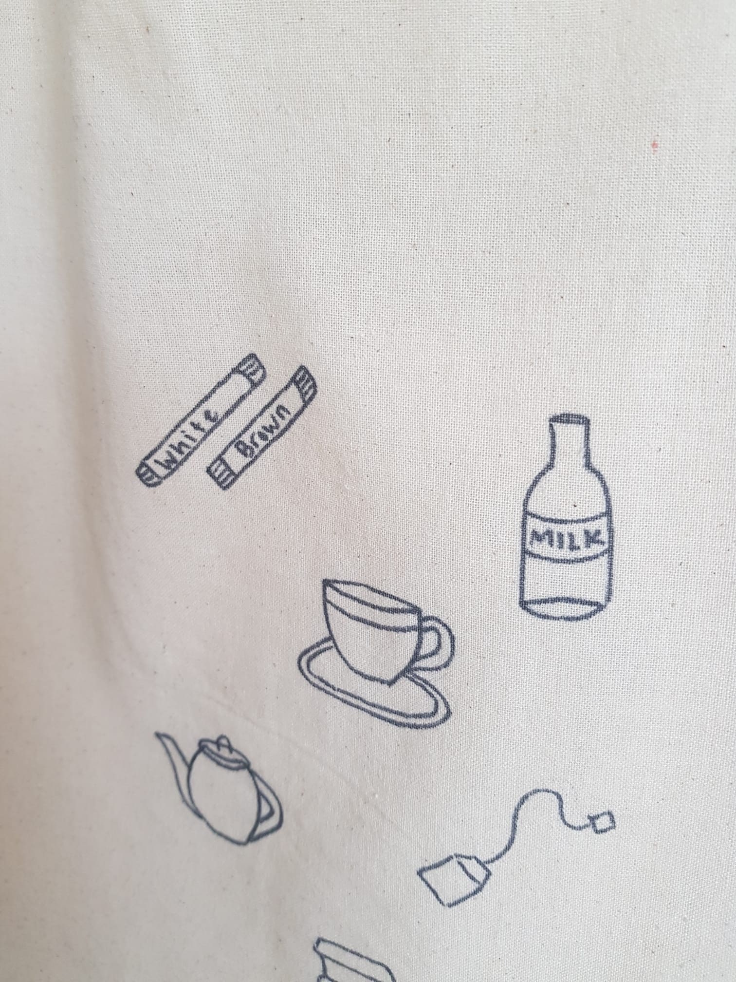 The Tea Tote Bag – Minimalist, Cartoon, Tea Themed, Tea Cartoon Hand ...