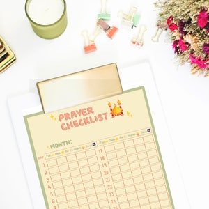 Muslim Prayer Checklist Tracker Daily Salah Log,monthly Tracker ...