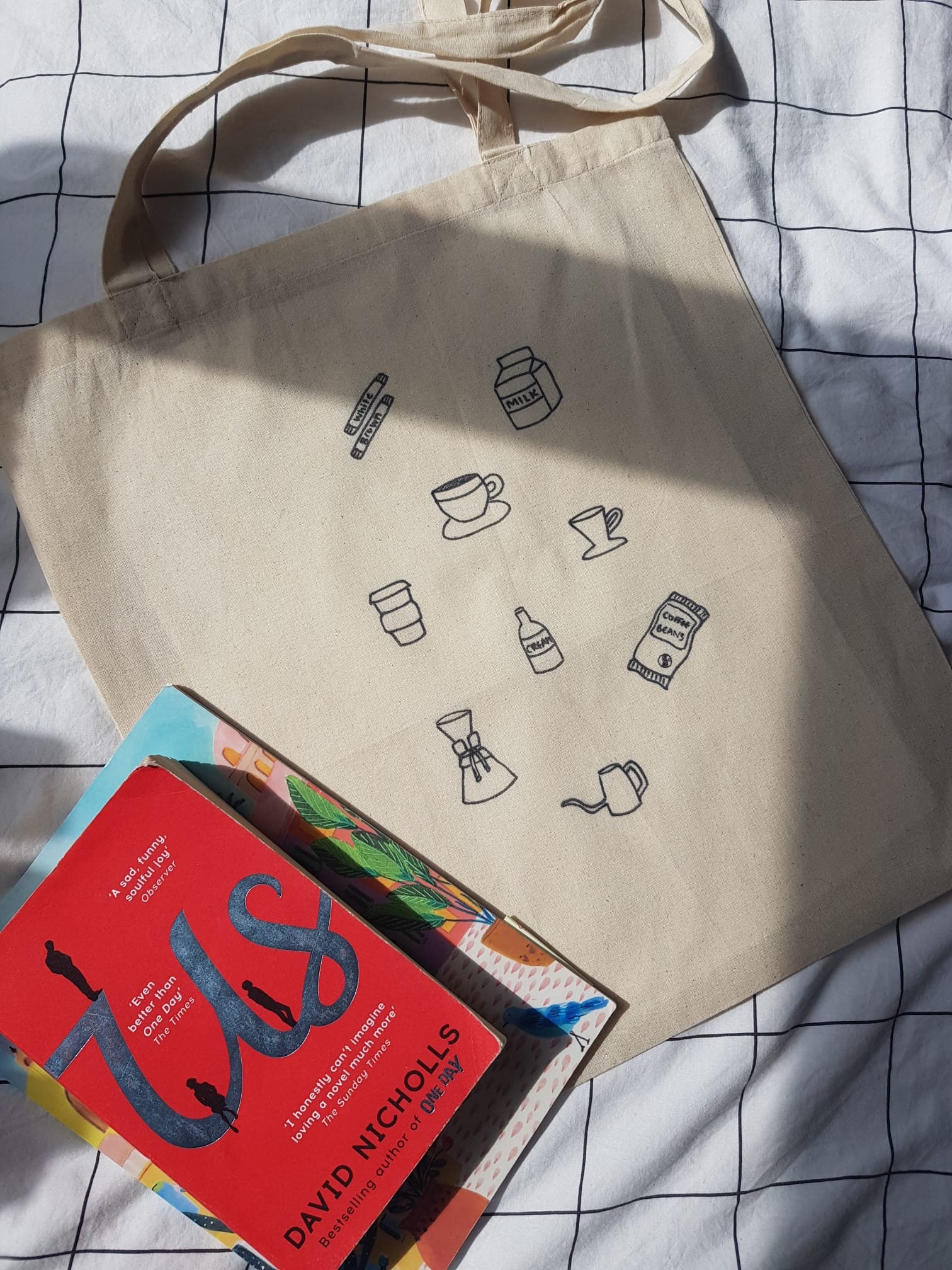 The Coffee Tote Bag – Minimalist, Coffee Themed, Hand Drawn, Canvas Bag ...