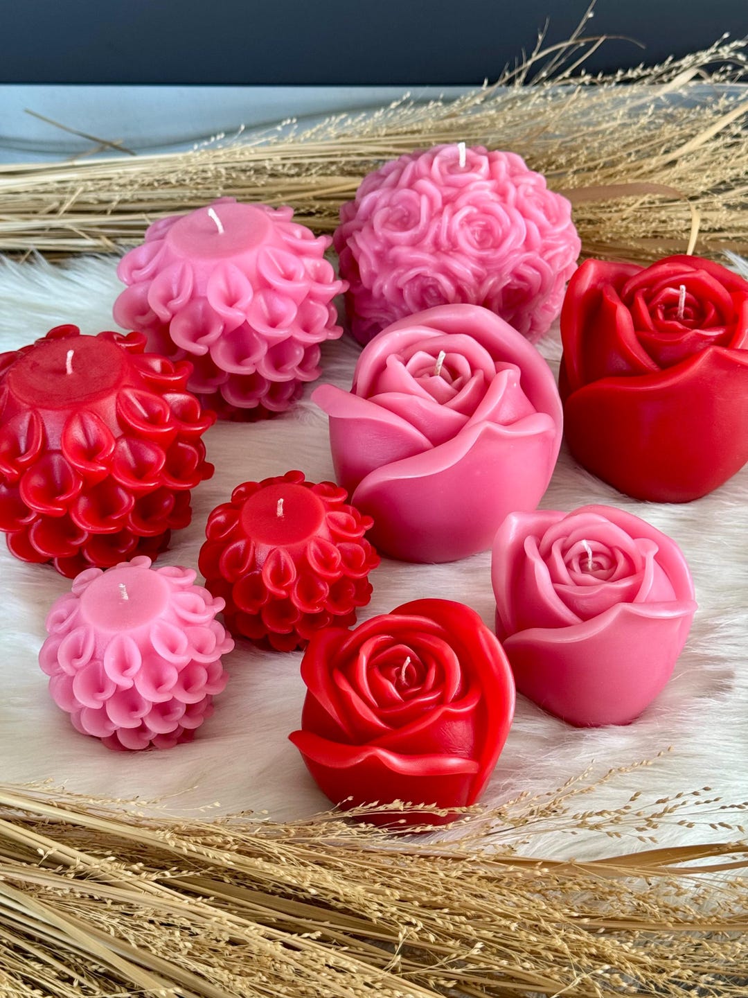 Rose Candles Pink Red | REDROSE | ROSEBERRY | Rose Candle Gift ...