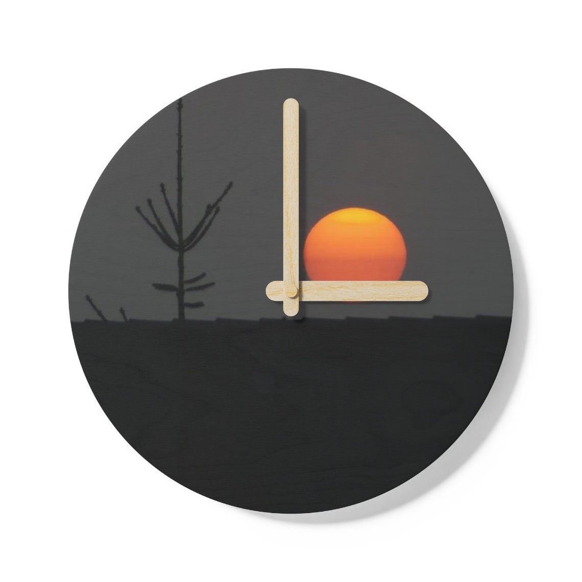 Wooden Wall Clock on Sunset - Etsy
