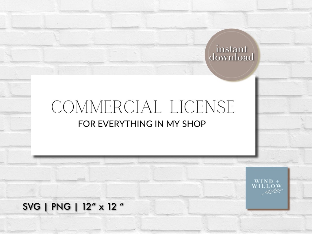Commercial License for SVG, PNG Files - Etsy