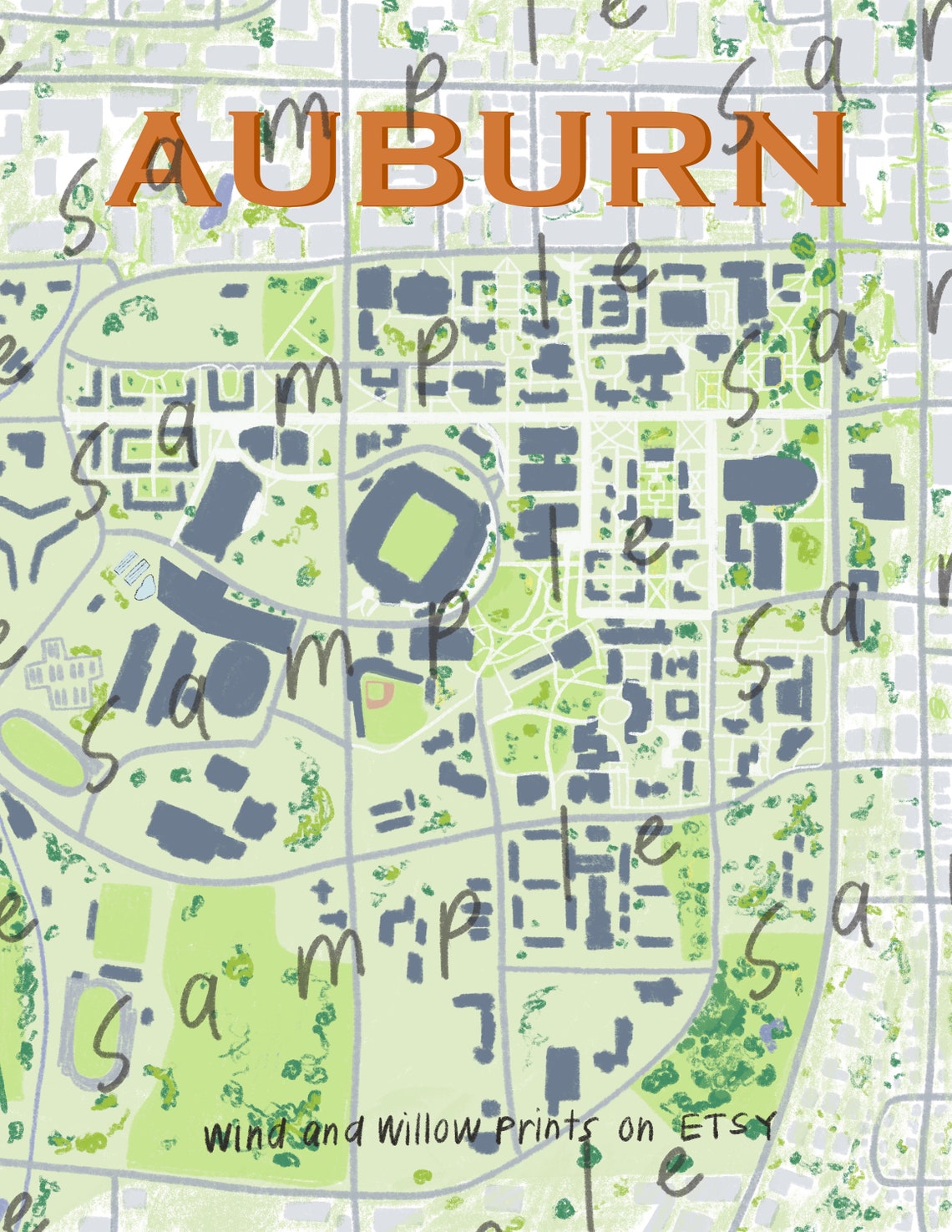 Auburn University Map Collage 8.5x11in. Graduation Gift - Etsy