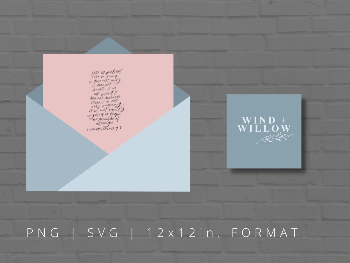 1 Corinthians 13:4-5 Hand Written SVG PNG File on 12” X 12” Size ...