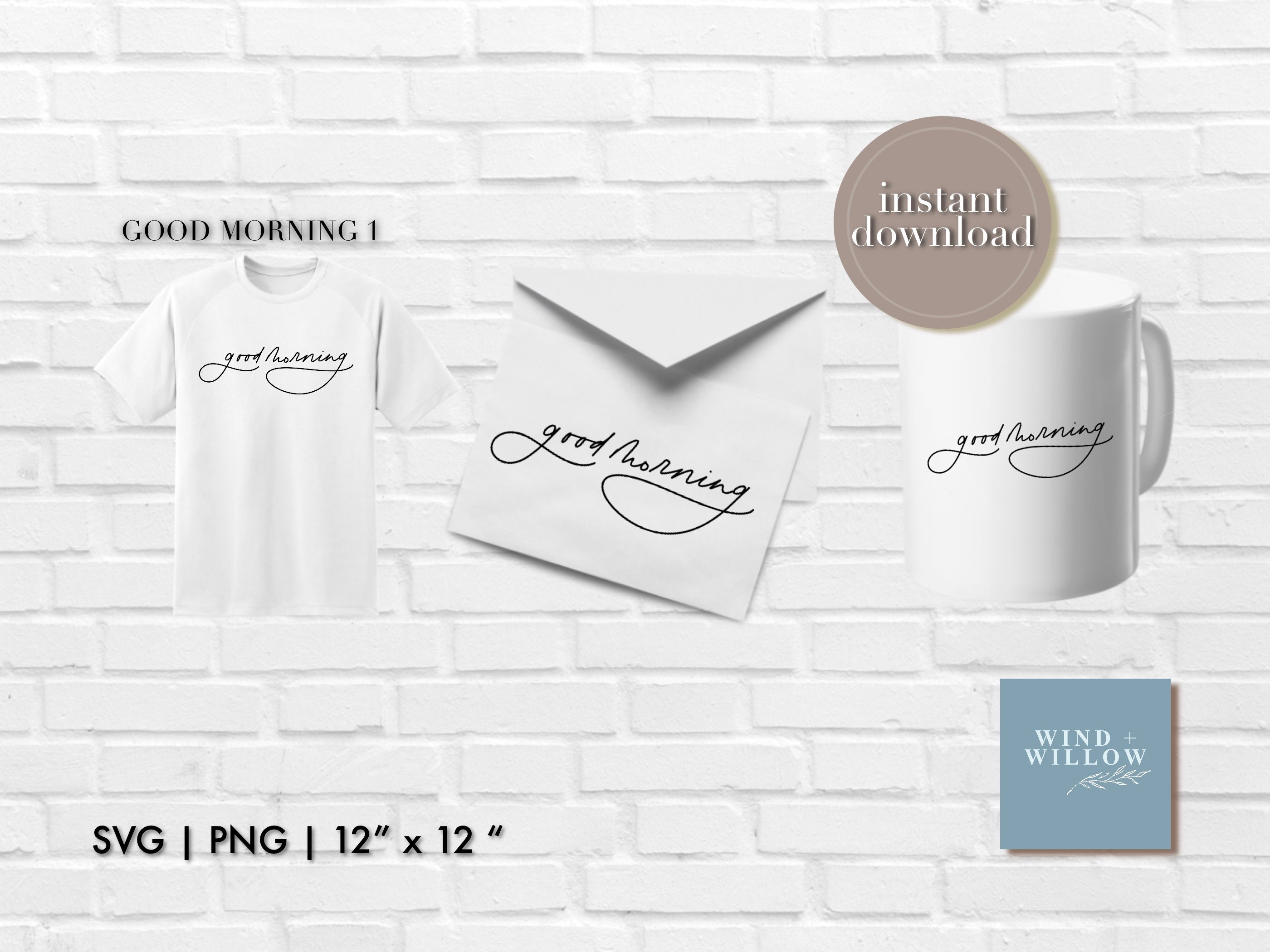 Good Morning Sunshine Handwritten SVG PNG File on 12” X 12” Standard ...