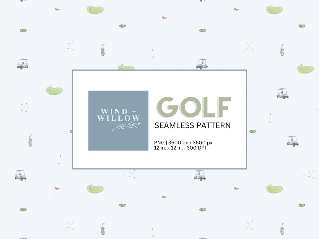 Golf Seamless Repeating Pattern for Commercial Use | 3600px. X 3600px. | 12in. X 12in. | 300 DPI ...