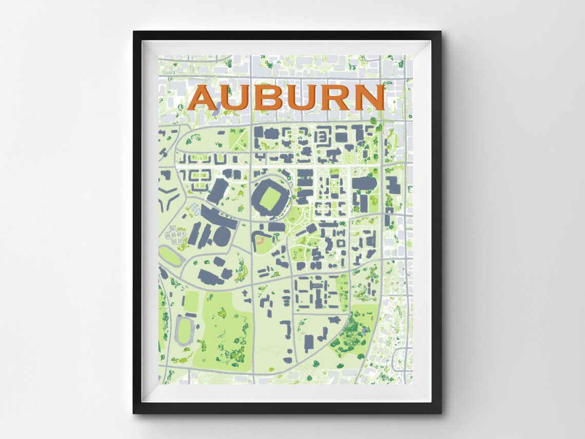 Auburn University Map Collage 8.5x11in. Graduation Gift - Etsy