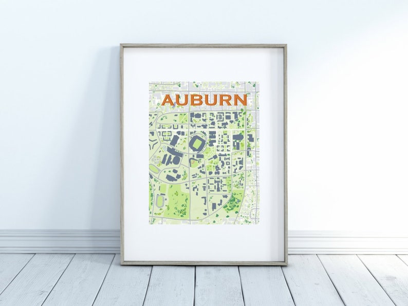 Auburn University Map Collage 8.5x11in. Graduation Gift - Etsy