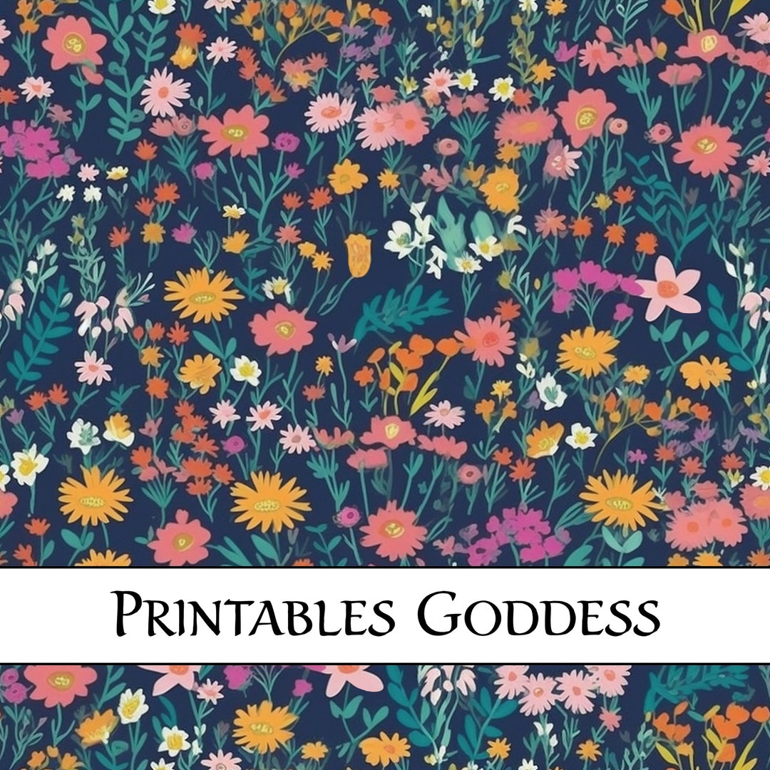 Flower Field Pattern Repeat Pattern Commercial Use Digital Pattern ...