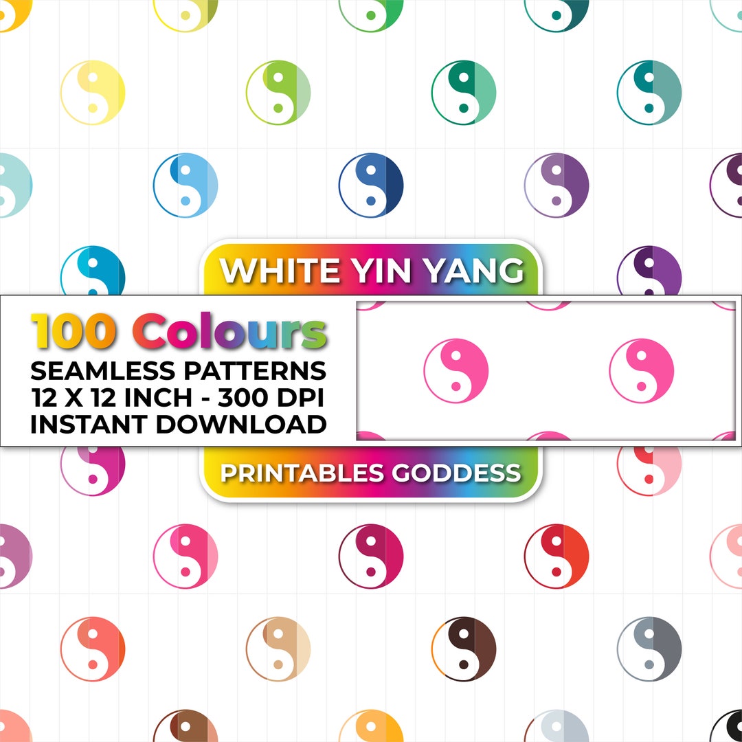 100 White Jin Jang Colourful Seamless Patterns, Repeat Patterns ...