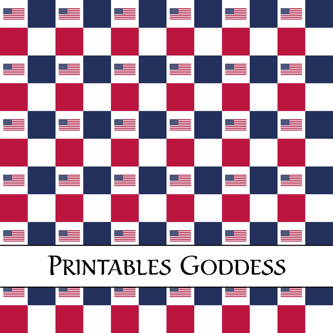 American Flag Pattern USA Flag Red Blue and White Gingham Seamless ...