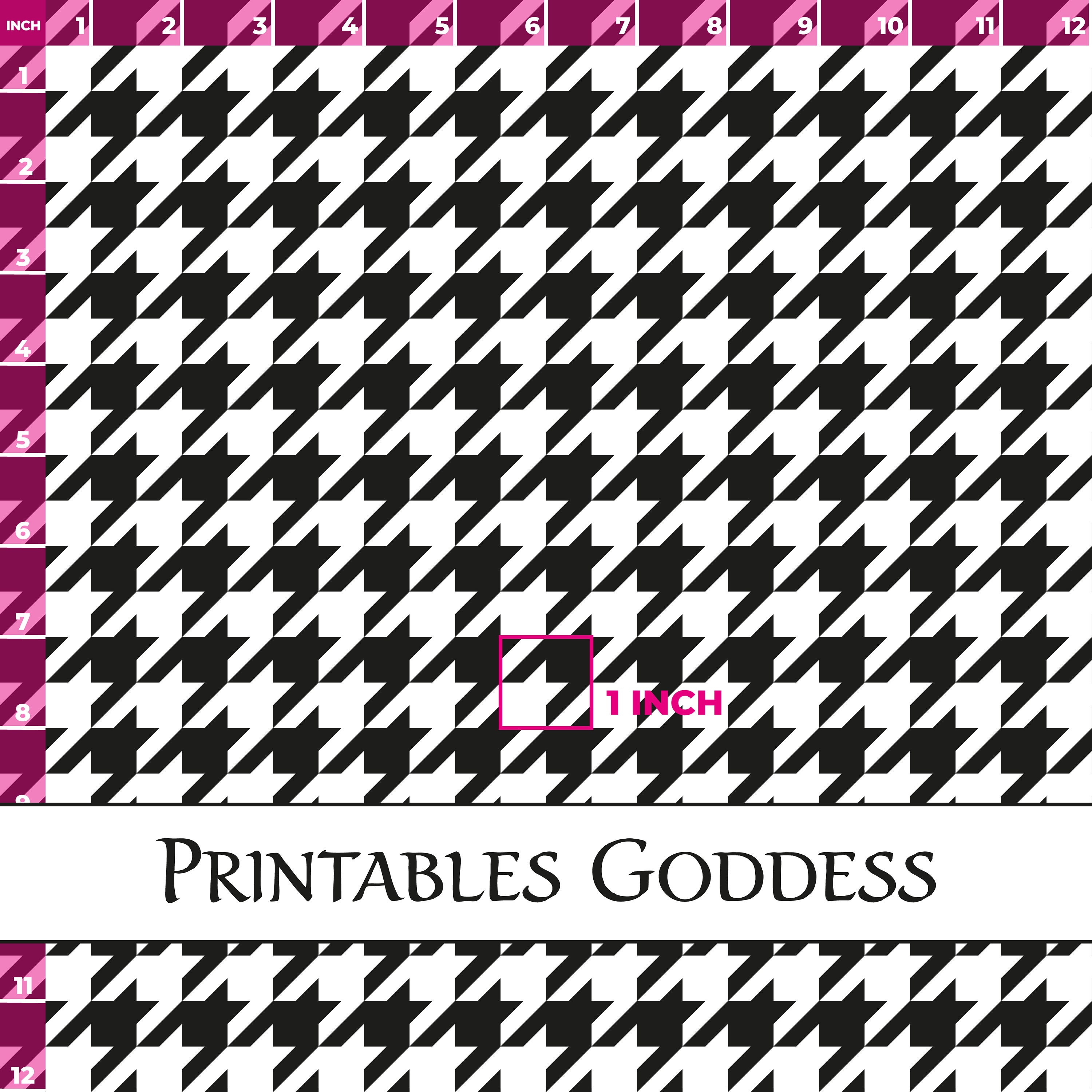 Black and White Houndstooth Seamless Patterns in 4 Sizes, Repeat ...