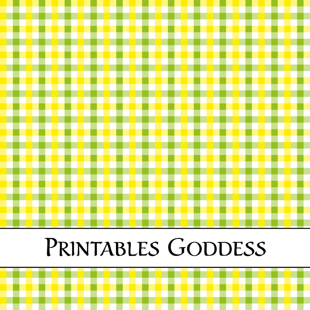 Yellow, Green and White Gingham Seamless Pattern, Repeat Pattern ...