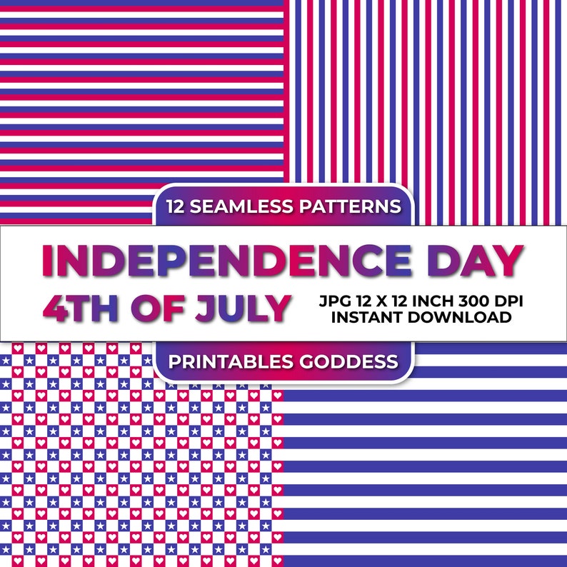 USA Flags Paterns Coordinated Seamless Independence Day Patriotic USA ...