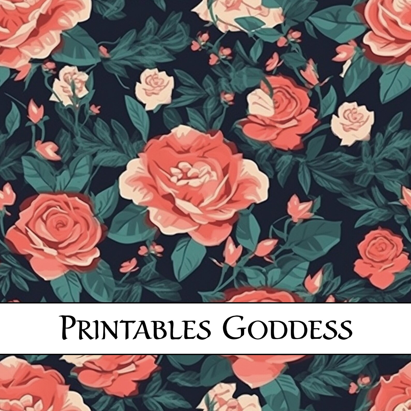 Roses Seamless Pattern Rose Repeat Pattern Roses Commercial Use Digital ...