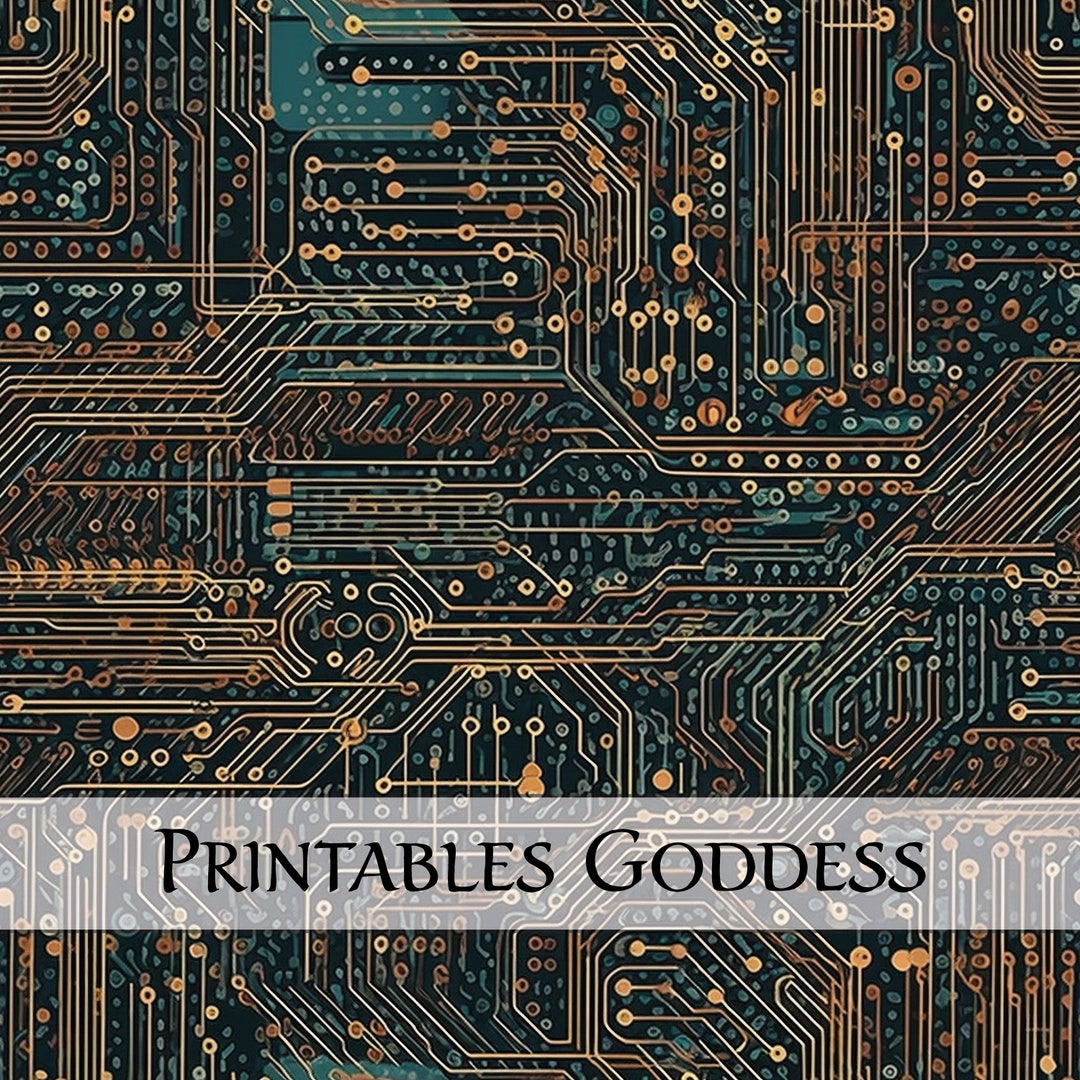 Circuit Board Seamless Pattern, Repeat Pattern, Commercial Use Digital ...