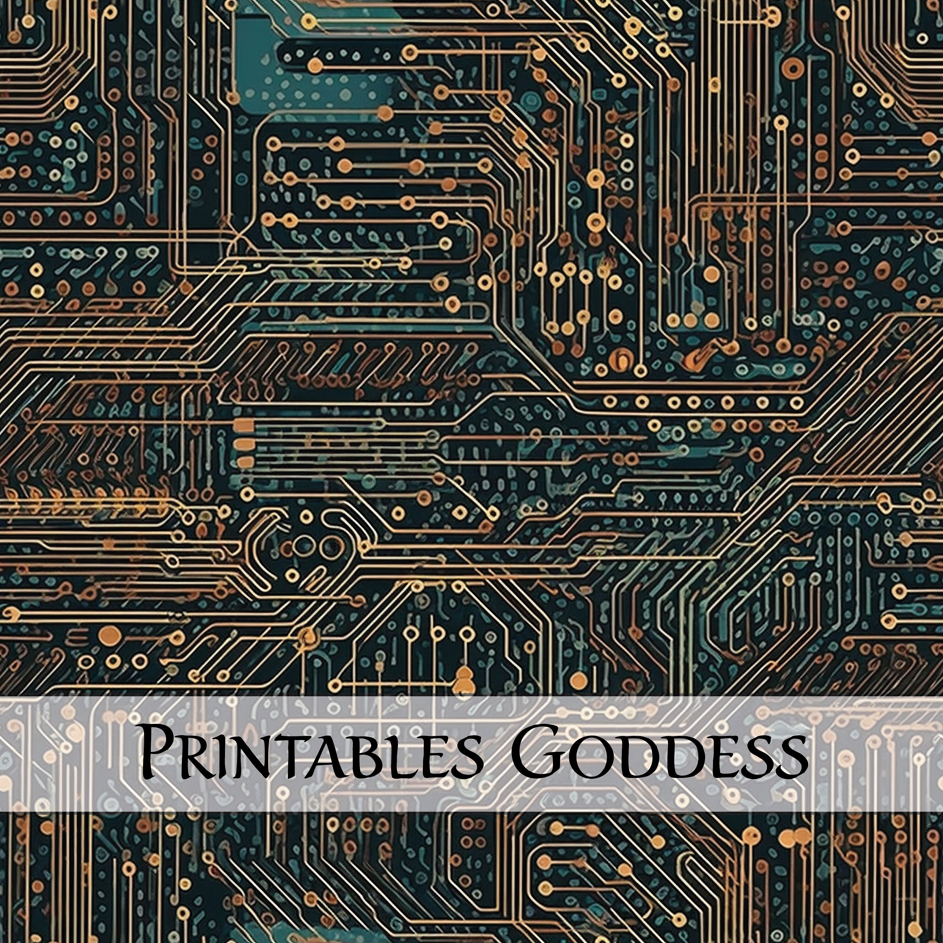 Circuit Board Seamless Pattern, Repeat Pattern, Commercial Use Digital ...