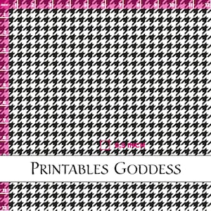 Black and White Houndstooth Seamless Patterns in 4 Sizes, Repeat ...