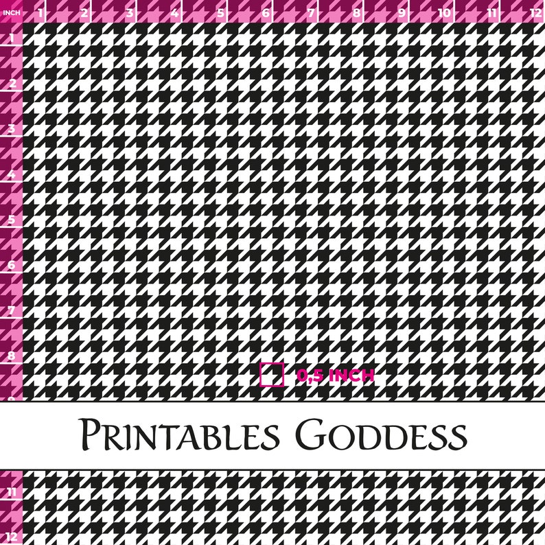 Black and White Houndstooth Seamless Patterns in 4 Sizes, Repeat ...