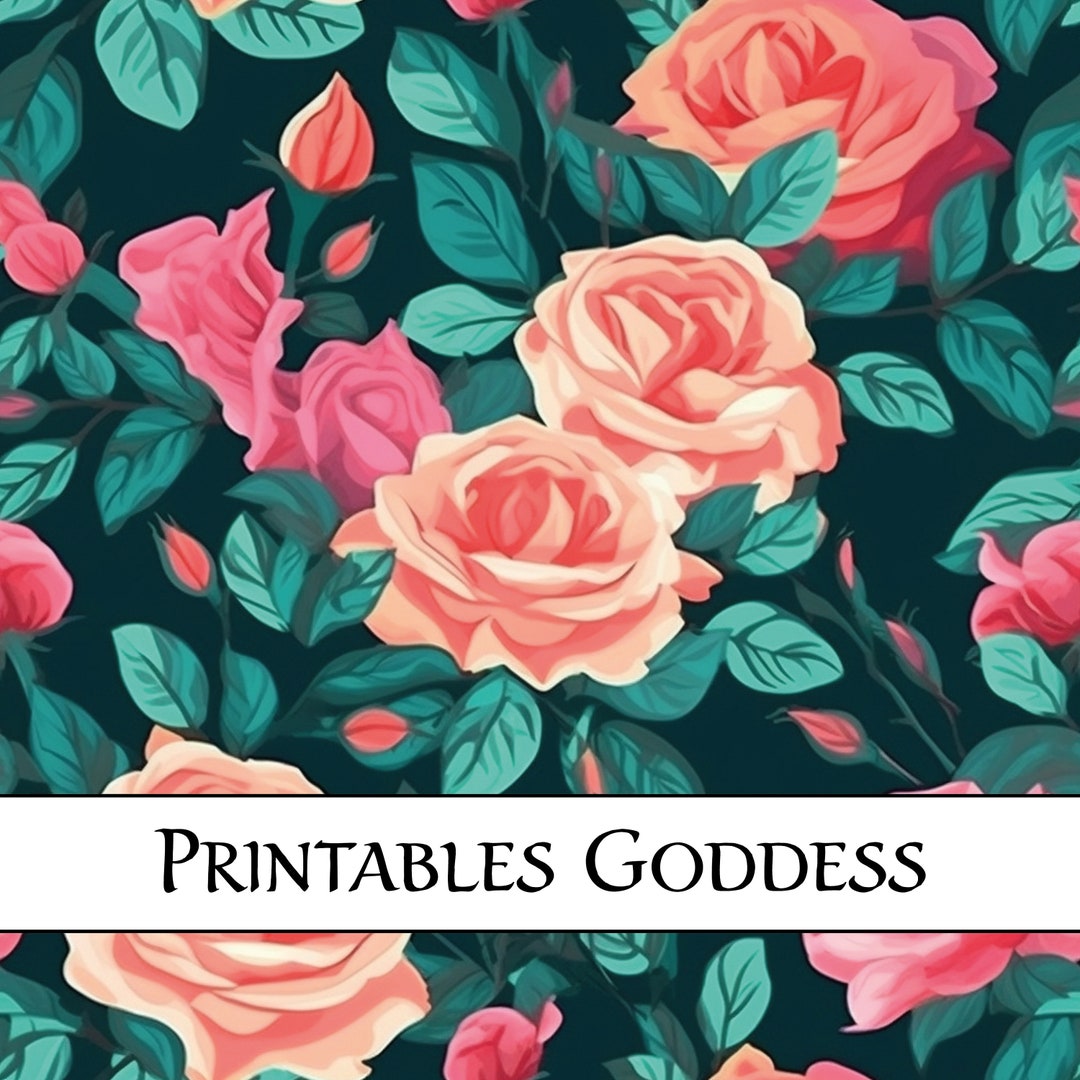 Roses Seamless Pattern Roses Repeat Pattern Rose Commercial Use Digital ...