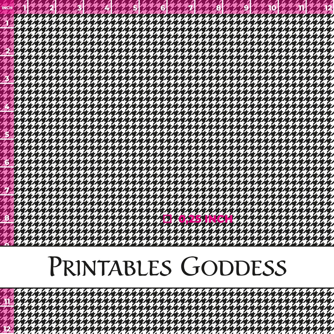 Black and White Houndstooth Seamless Patterns in 4 Sizes, Repeat ...