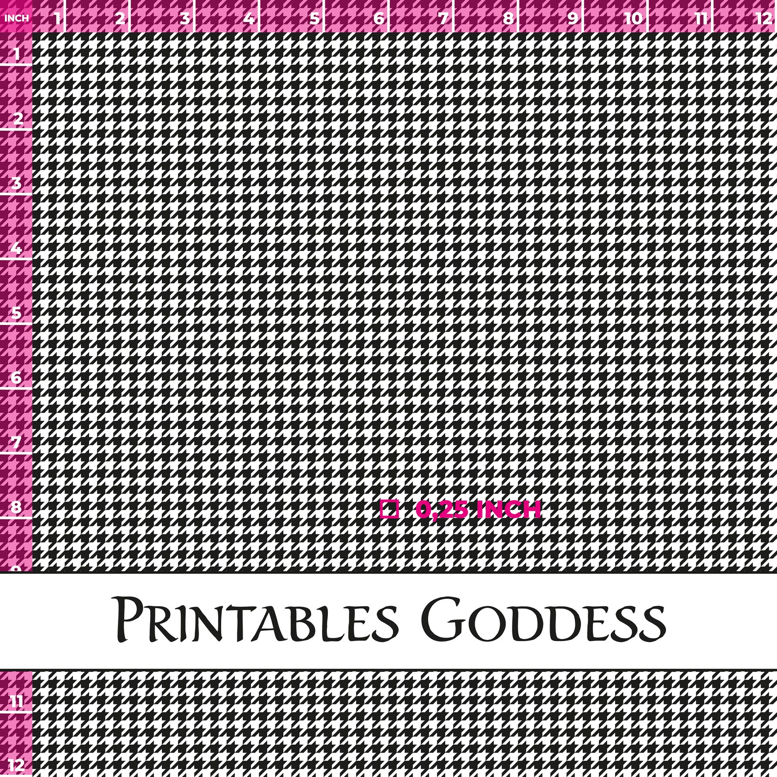 Black and White Houndstooth Seamless Patterns in 4 Sizes, Repeat ...