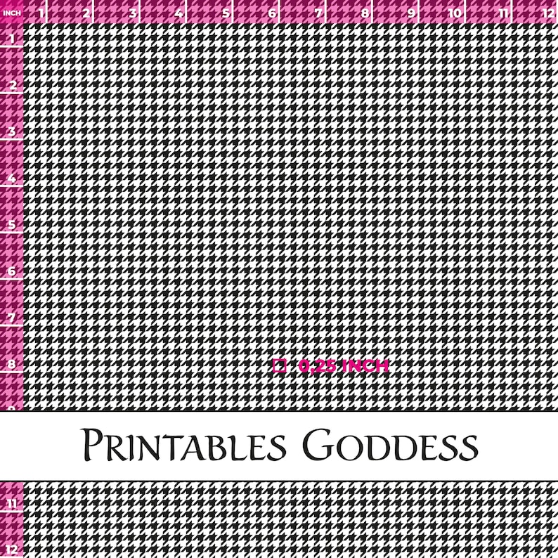 Black and White Houndstooth Seamless Patterns in 4 Sizes, Repeat ...