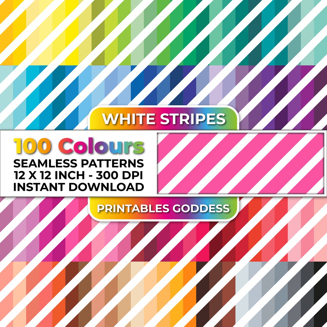 Diagonal Stripes Patterns Seamless 100 Colourful Rainbow Papers Lines ...