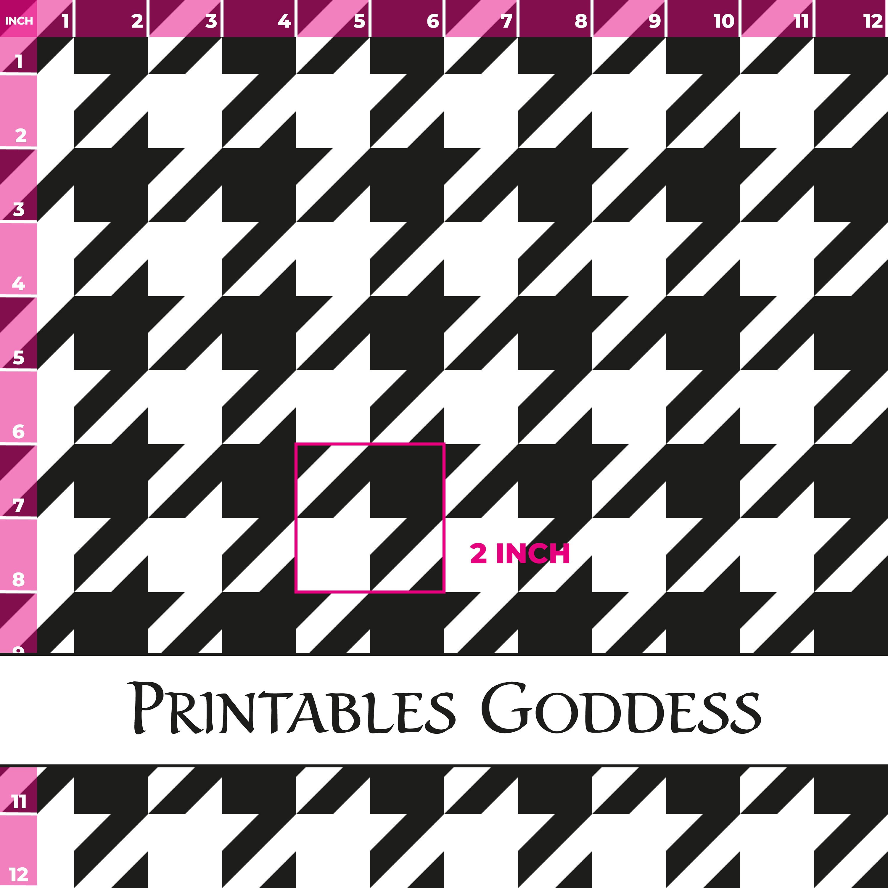 Black and White Houndstooth Seamless Patterns in 4 Sizes, Repeat ...