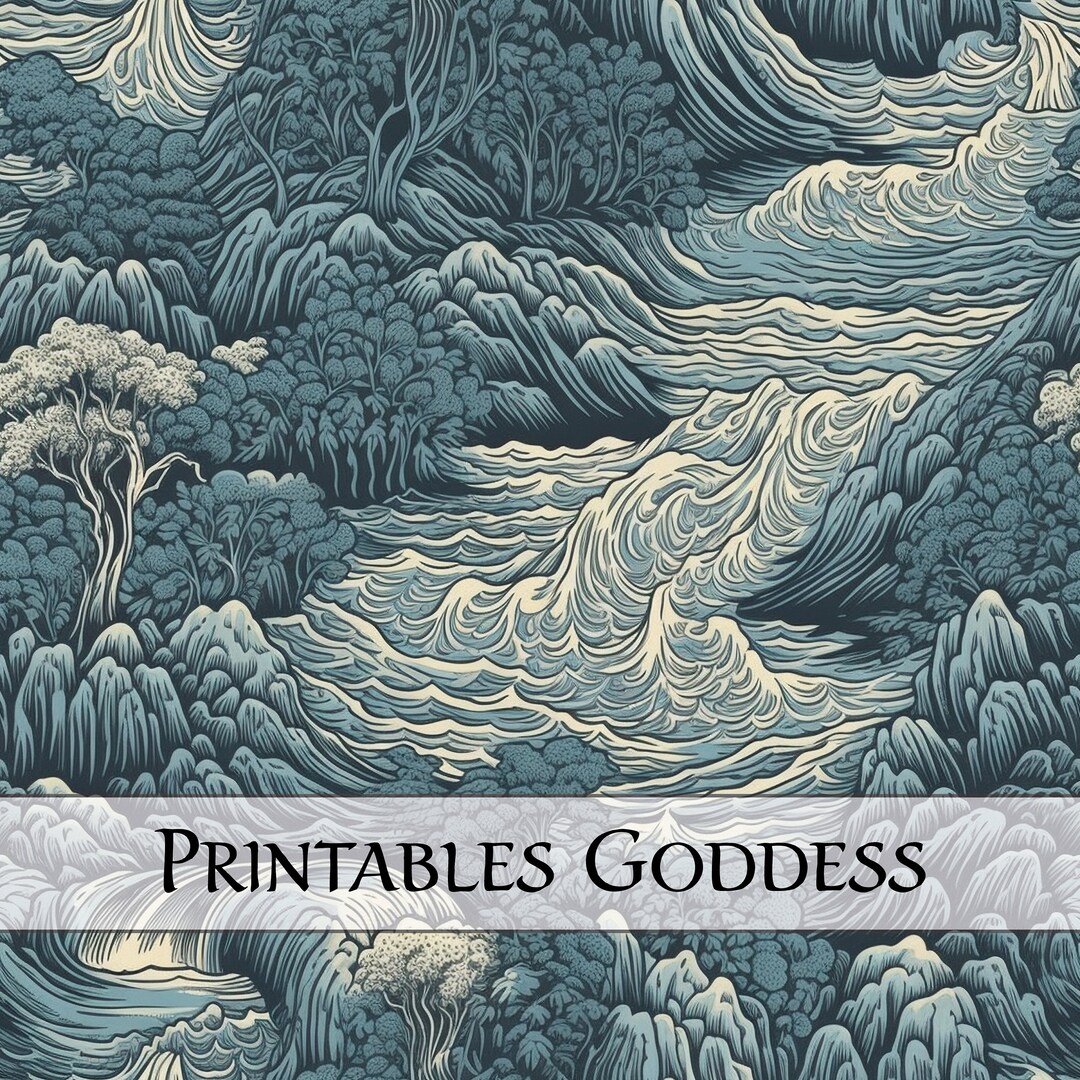 Beach Waves Seamless Pattern Ocean Waves Repeat Pattern Commercial Use ...