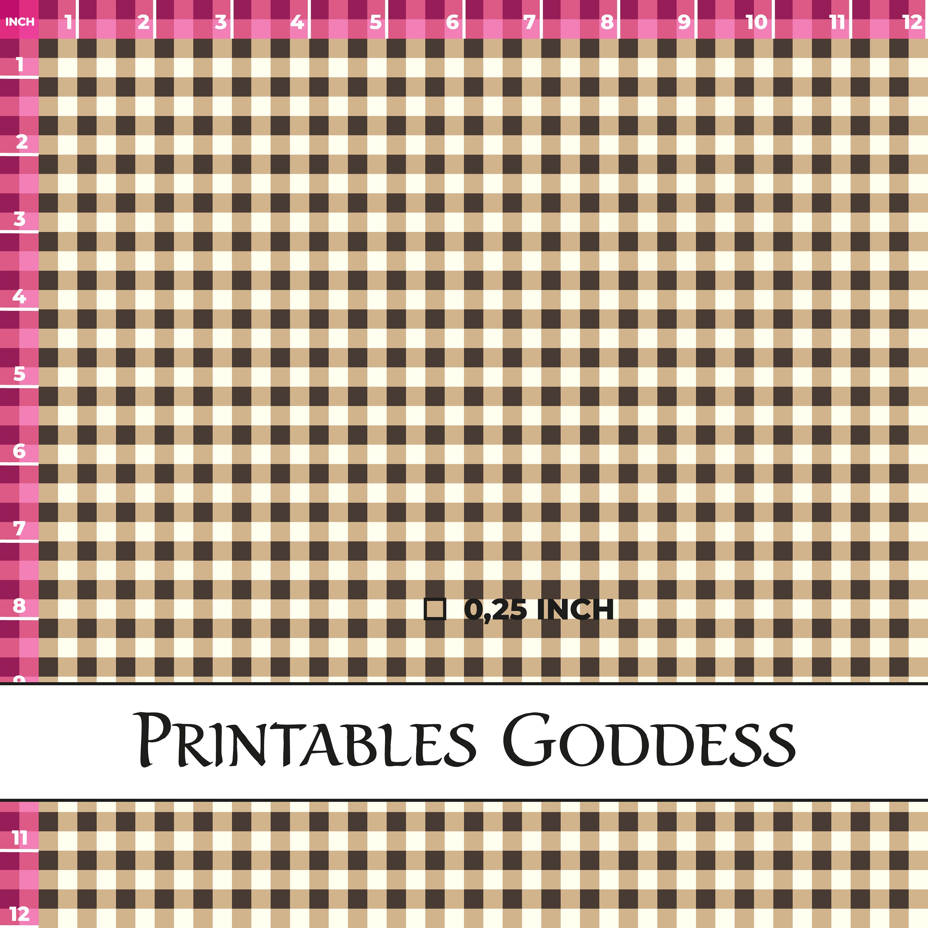 Brown Gingham Seamless Patterns in 4 Sizes Brown Gingham Repeat Pattern ...