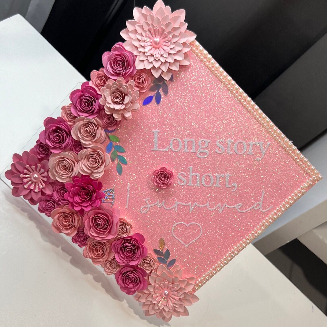 Pink Personalized Graduation Cap Topper/tapa Rosada De Birrete ...