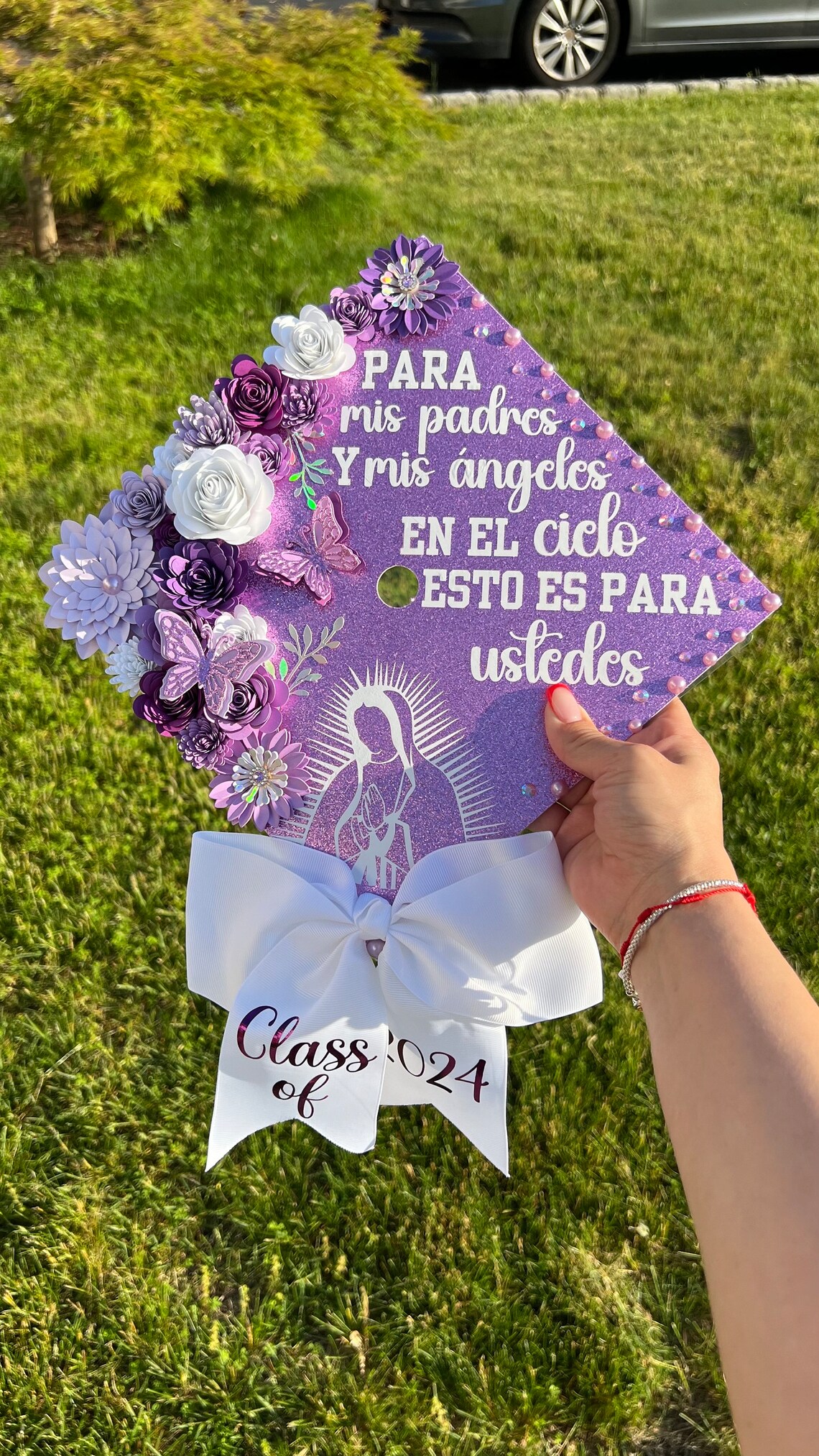Purple Personalized Graduation Cap Topper/tapa Morada De Birrete ...