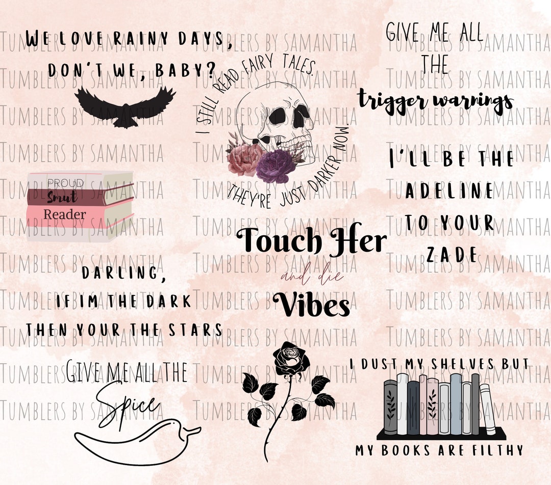 Dark Romance Smut Spicy Book Book Lovers Tumbler Wrap Png Digital