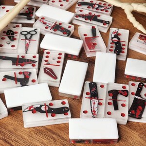 Resin Domino Set, Crafted Spooky Game, Ideal for Halloween Themed Night ...