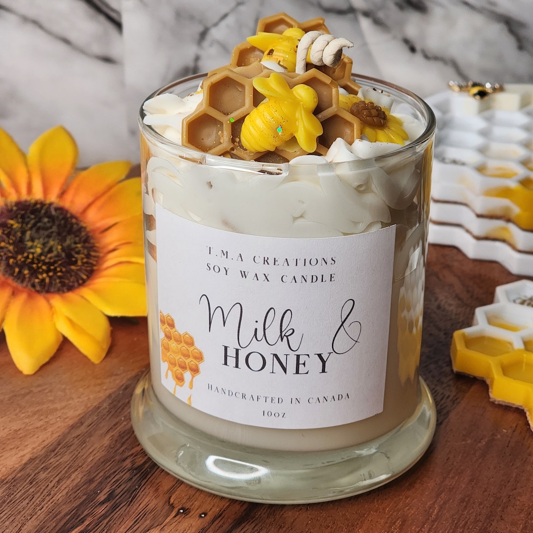Milk & Honey Natural Soy Wax Dessert Candle, Baby Shower Favors ...