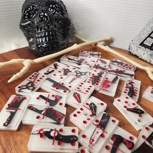 Resin Domino Set, Crafted Spooky Game, Ideal for Halloween Themed Night ...