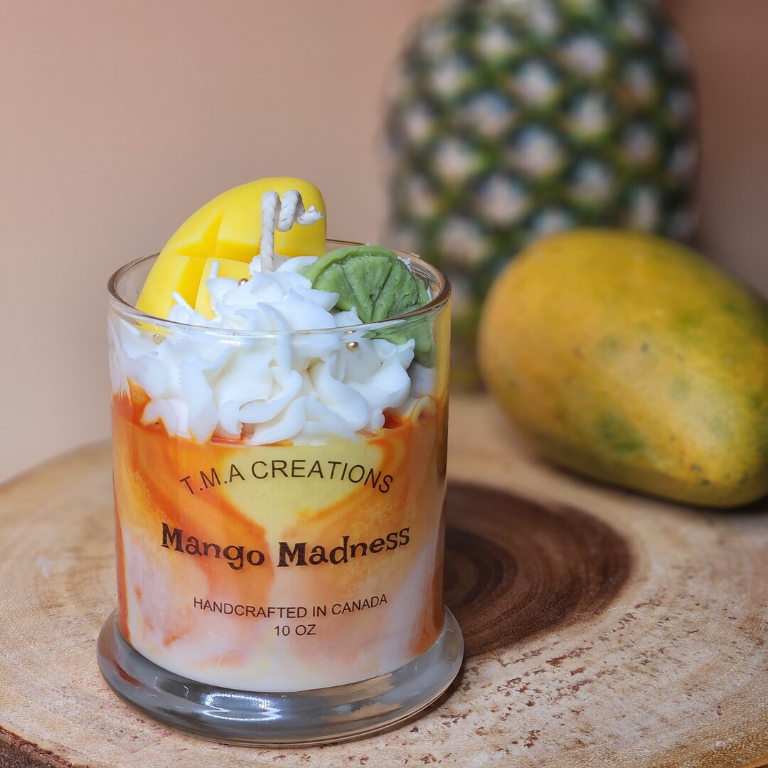 Mango Candles, Natural Soy Wax, Birthday Present, Faux Food Candle ...