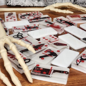 Resin Domino Set, Crafted Spooky Game, Ideal for Halloween Themed Night ...