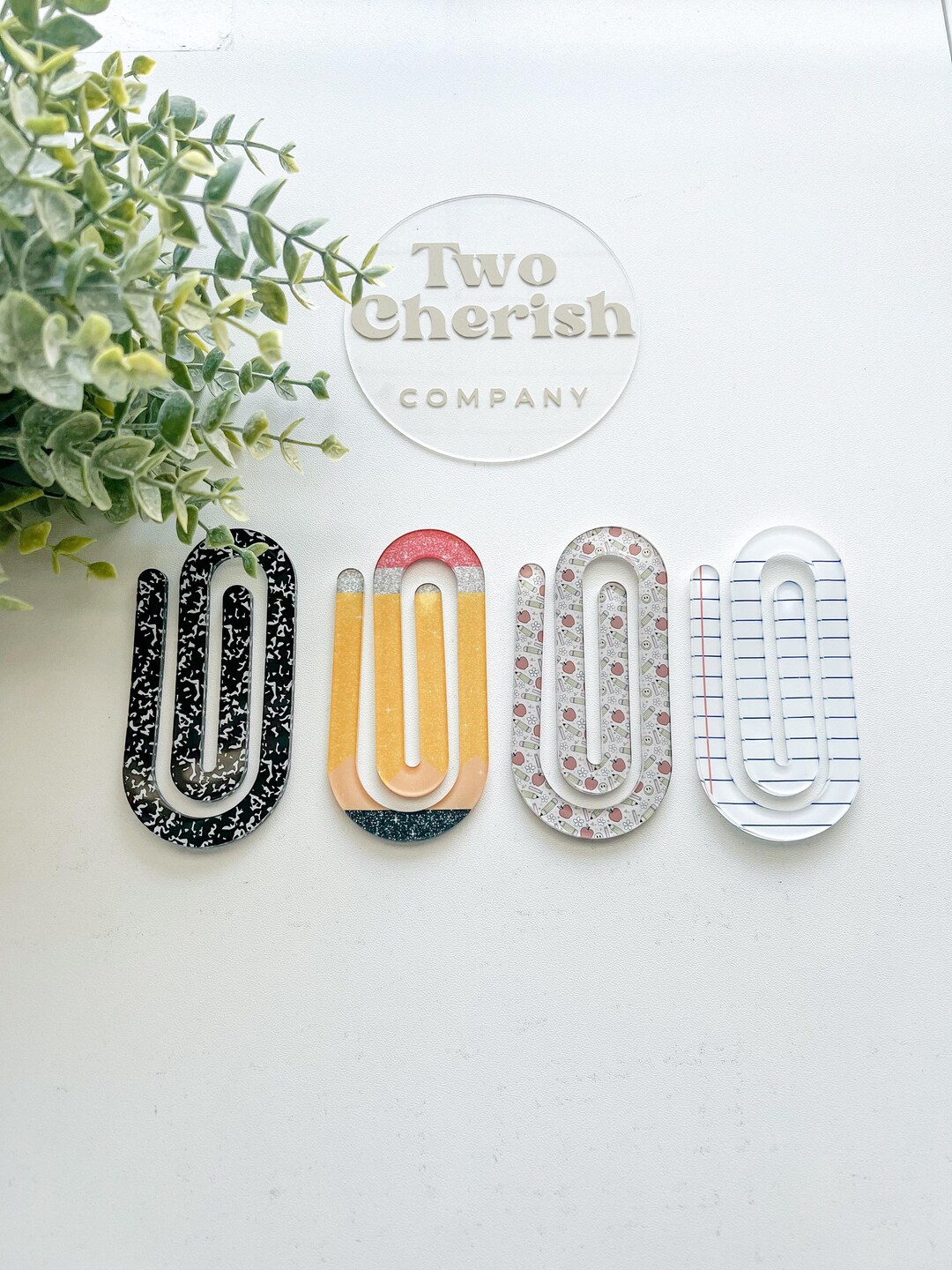 Jumbo Acrylic Paperclip, Planner Bookmark, Novelty Office Supply - Etsy