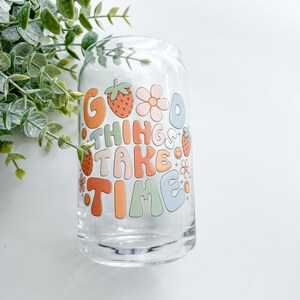 Good Things Take Time Glass Can: Trendy Iced Coffee Cup - Etsy