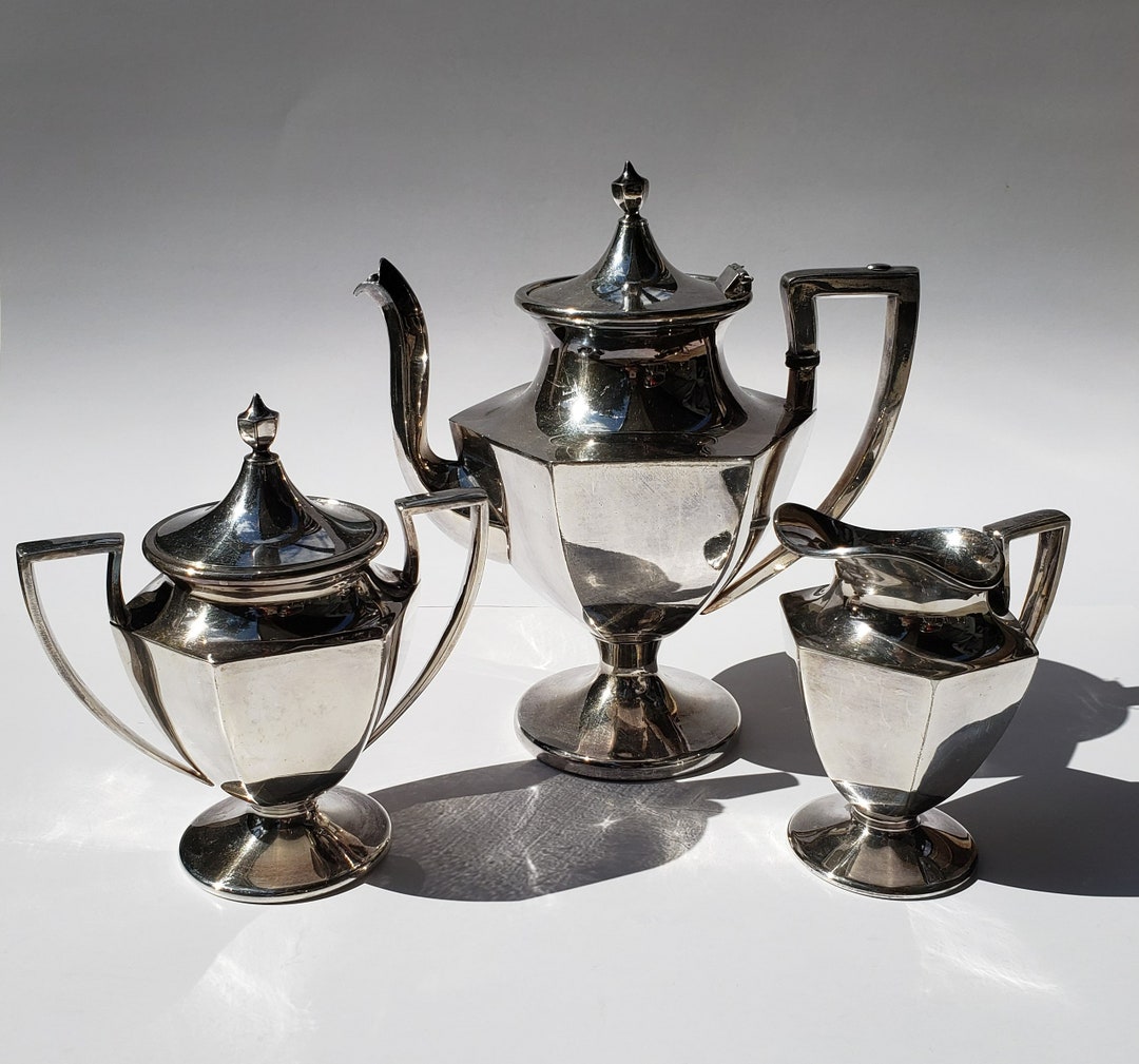 Rare Old Vintage 1881 Rogers Canada Silver Plated Teapot Set, Tea Party ...