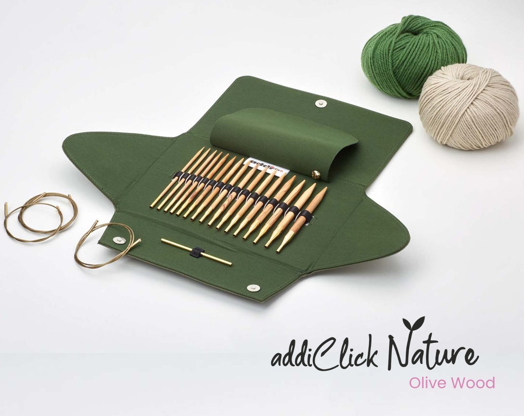 Addi addiClick Nature Olivenholz Rundstricknadel-Set auswechselbare ...