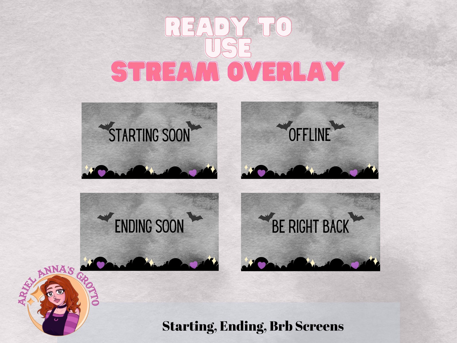 Kawaii Pastel Goth Bat Twitch Overlay - Etsy Canada