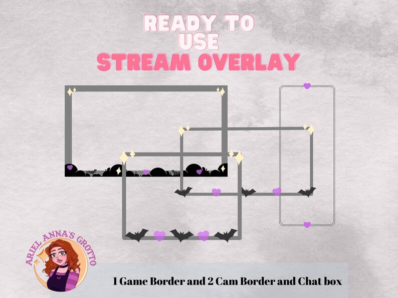Kawaii Pastel Goth Bat Twitch Overlay - Etsy Canada