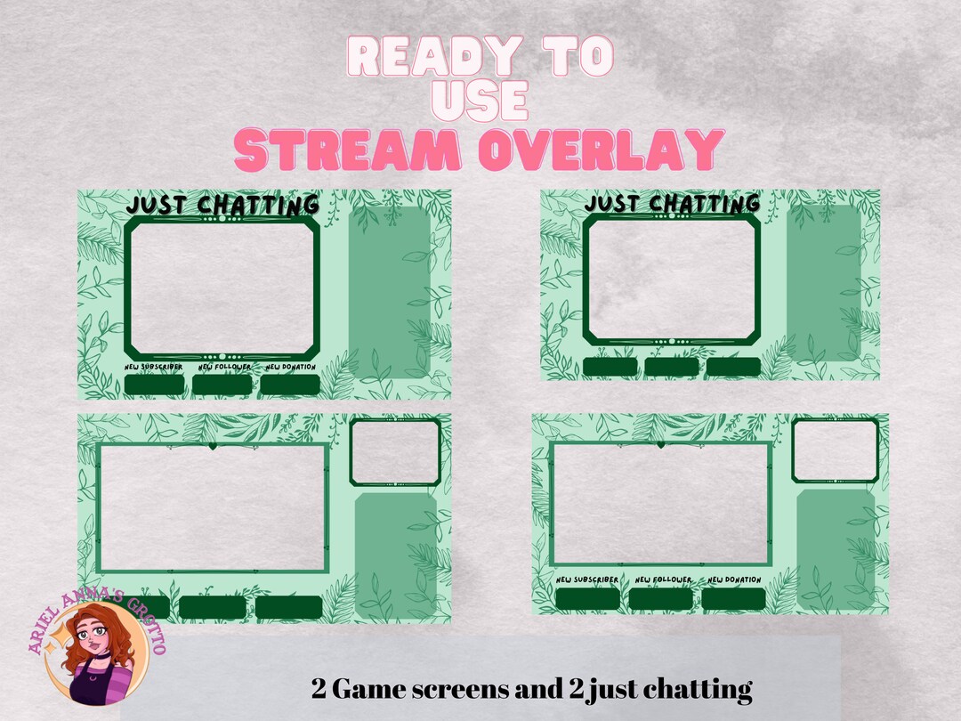 Green Plant Twitch Overlay Package - Etsy